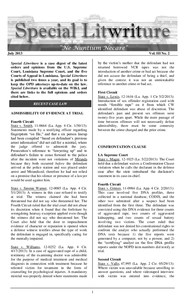 (PDF) Recent case law