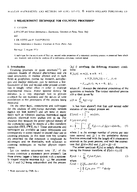 (PDF) A measurement technique for counting processes