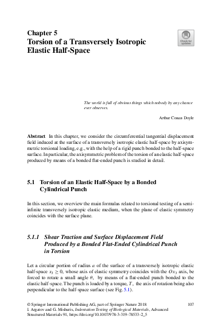 (PDF) Torsion of a Transversely Isotropic Elastic Half-Space