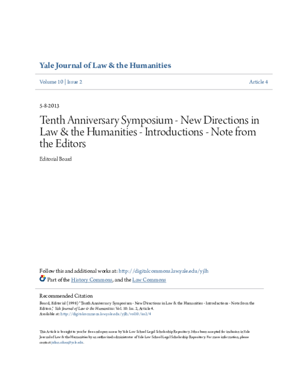 (PDF) Note from the Editors