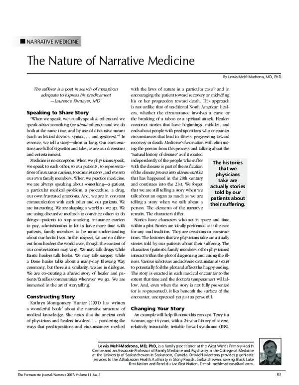 (PDF) The Nature of Narrative Medicine
