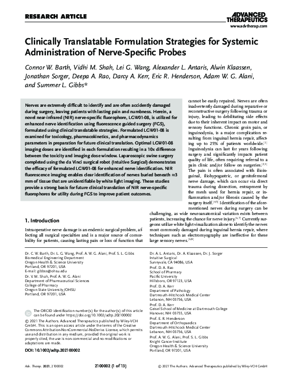(PDF) Clinically Translatable Formulation Strategies for Systemic ...