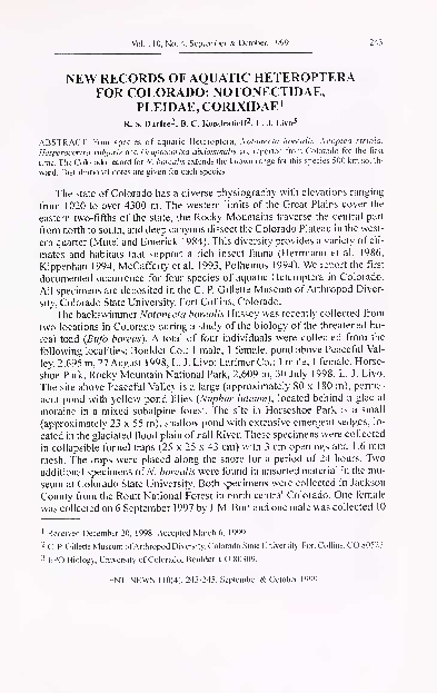(PDF) New Records of Aquatic Heteroptera for Colorado : Notonectidae ...