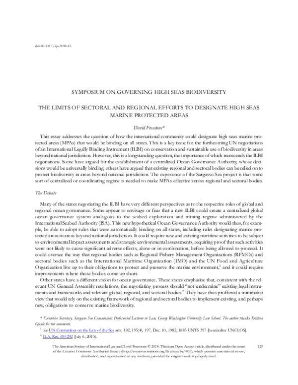 (PDF) The Limits of Sectoral and Regional Efforts to Designate High ...