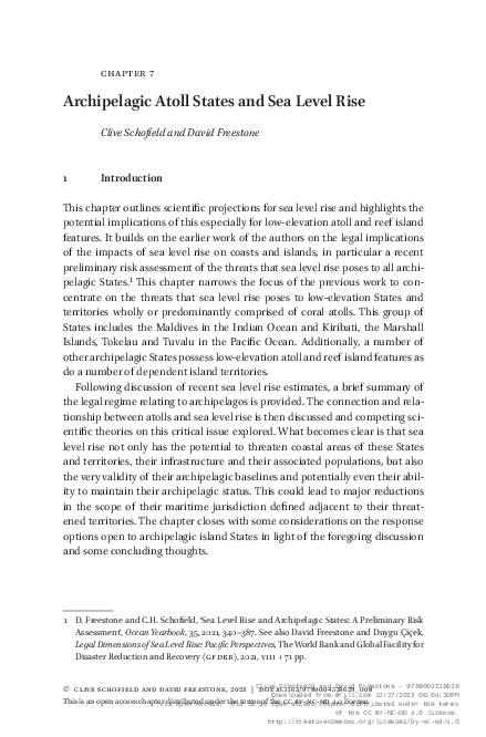 Archipelagic Atoll States and Sea Level Rise