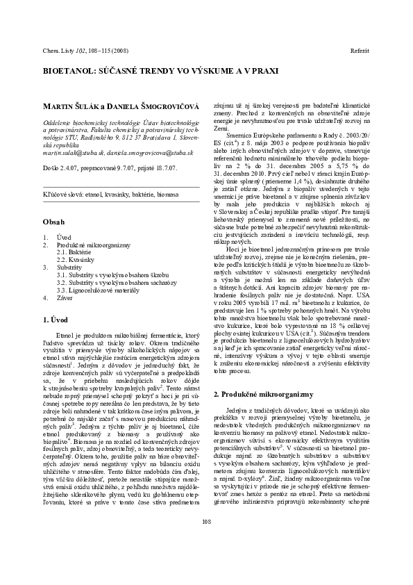 (PDF) Bioethanol: Current Trends in Research and Practice