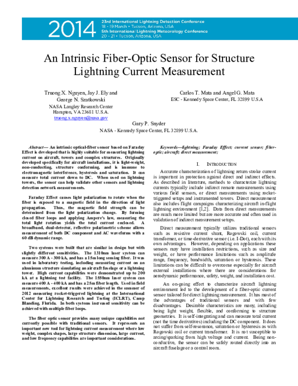 (PDF) An Intrinsic Fiber-Optic Sensor for Structure Lightning Current ...