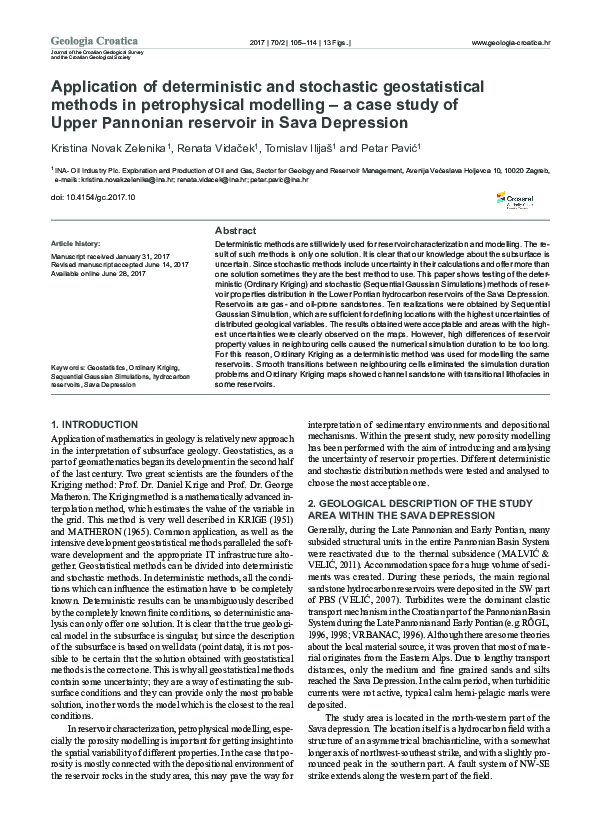 (PDF) Geostatistical Methods in Reservoir Modeling
