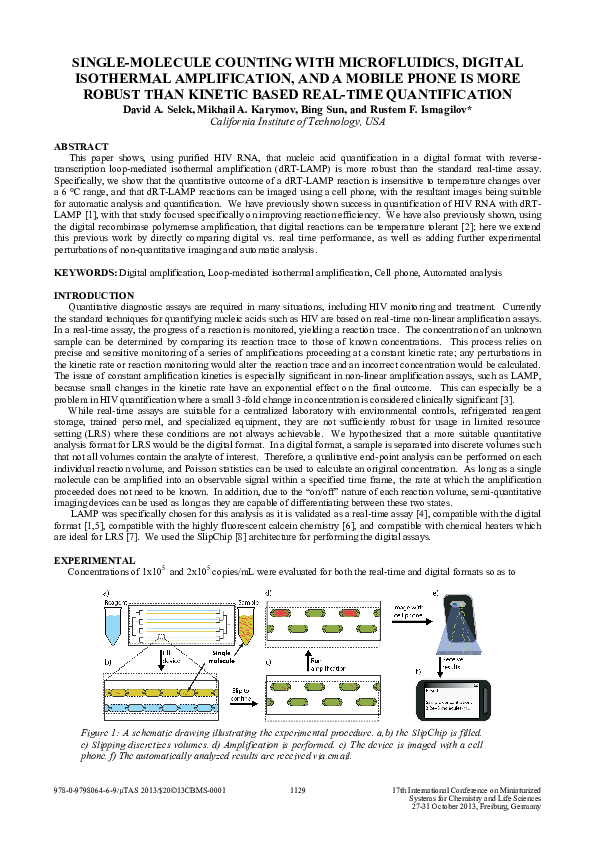 Single-molecule counting with microfluidics, digital isothermal amplification, and a mobile ...
