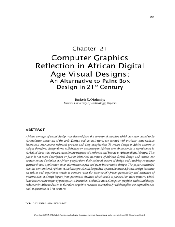 (PDF) Computer Graphics Reflection in African Digital Age Visual Designs