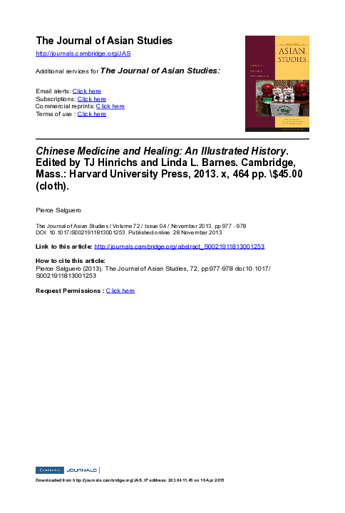 (PDF) Chinese medicine and healing : an illustrated history