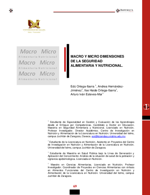 (PDF) Macro y Micro Dimensiones De La Seguridad Alimentaria y Nutricional
