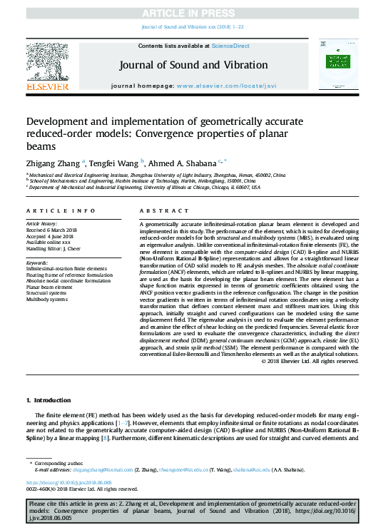 Pdf Development And Implementation Of A Geometrically Nonlinear Beam Theory Model For Sma