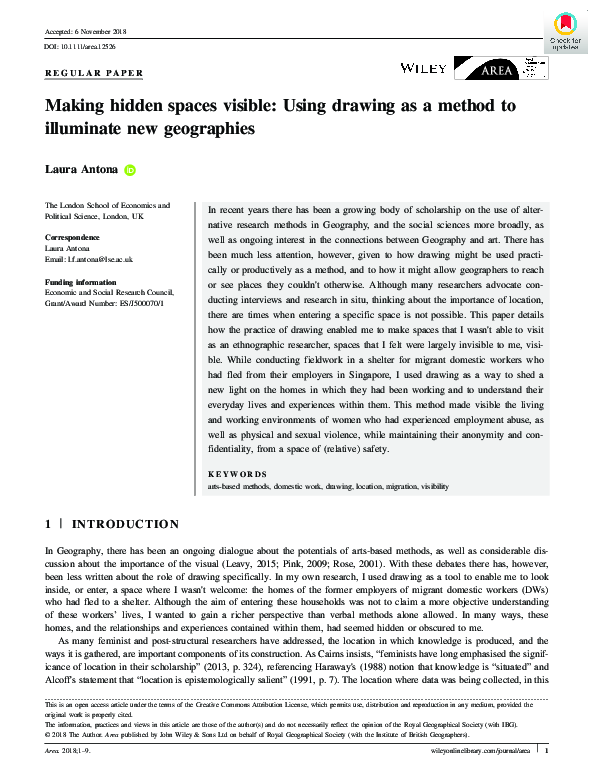 (PDF) Making hidden spaces visible: Using drawing as a method to ...