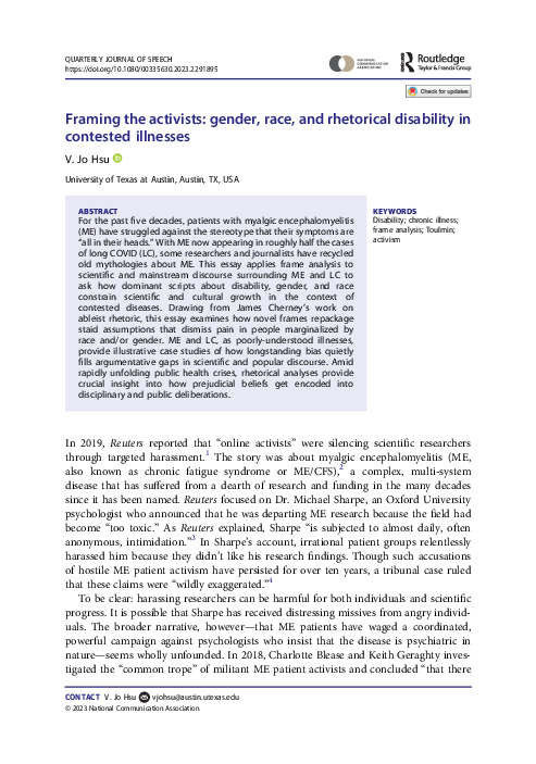 (PDF) Framing the activists: gender, race, and rhetorical disability in ...