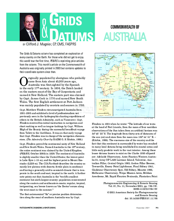 (PDF) Grids and Datums Update: This month we look at the Commonwealth of Australia