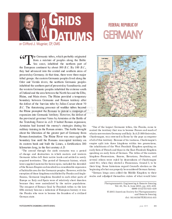 (PDF) Grids and Datums— Federal Republic of Germany