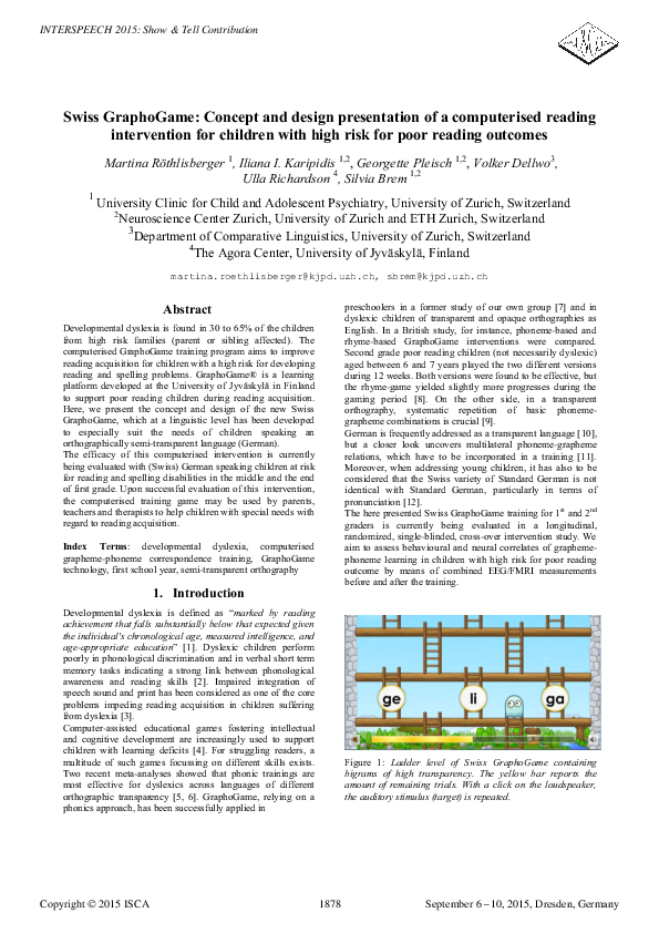 (PDF) Swiss graphogame: concept and design presentation of a ...