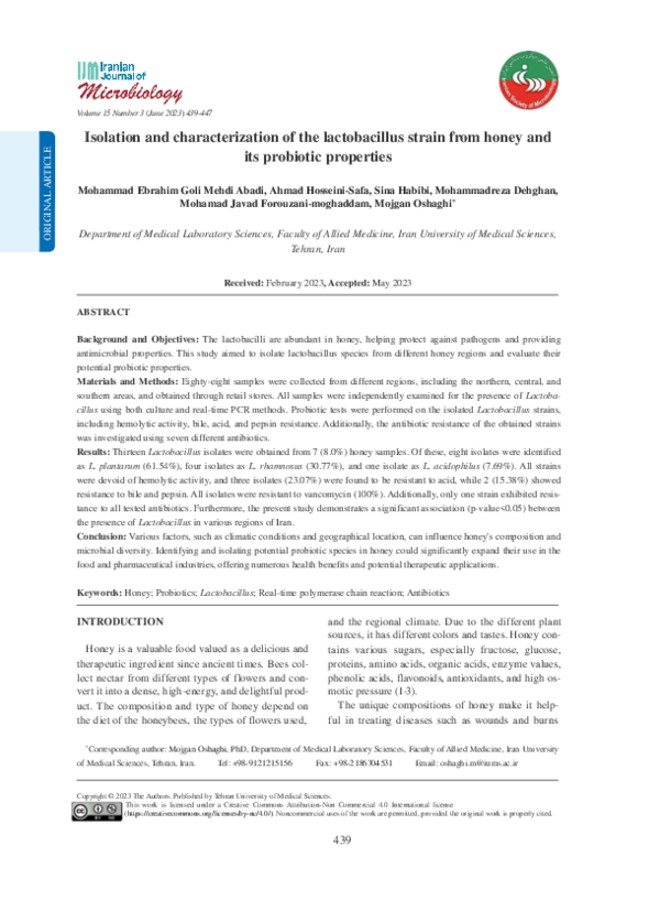 (PDF) Isolation and characterization of the lactobacillus strain from ...