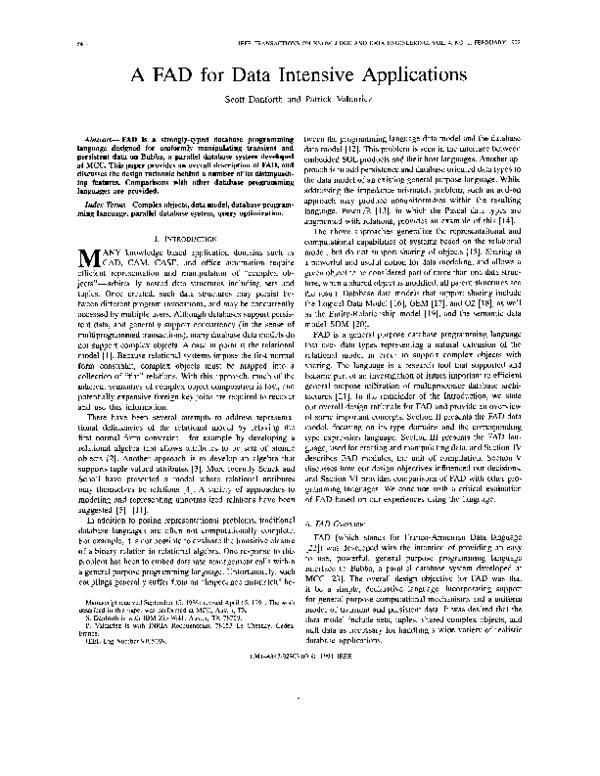 (PDF) A FAD for data intensive applications