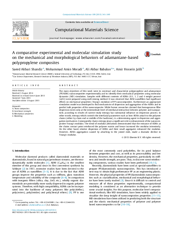 (PDF) A comparative experimental and molecular simulation study on the mechanical and ...