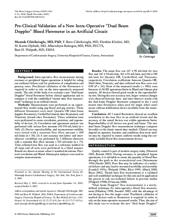 (PDF) Pre-Clinical Validation of a New Intra-Operative "Dual Beam ...