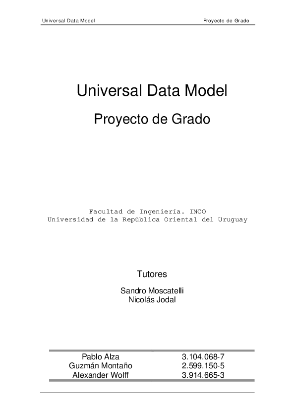 (PDF) Universal data model