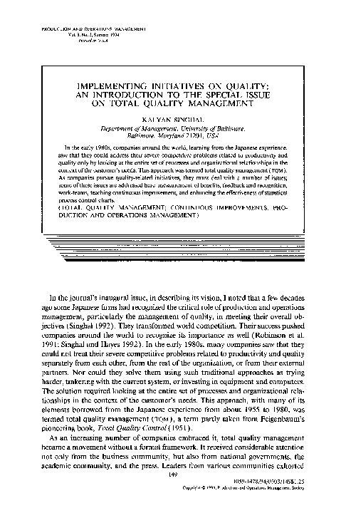 (PDF) Implementing Initiatives on Quality: An Introduction to the ...