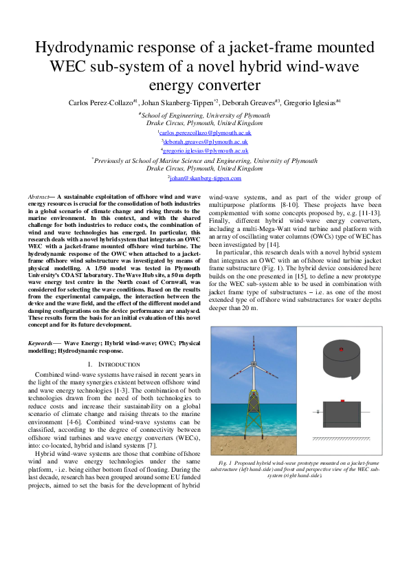 (PDF) Hydrodynamic response of a jacket-frame mounted WEC sub-system of ...