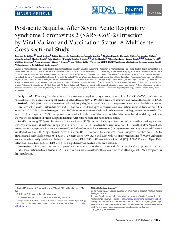 (PDF) Post-Acute Sequelae After Severe Acute Respiratory Syndrome ...