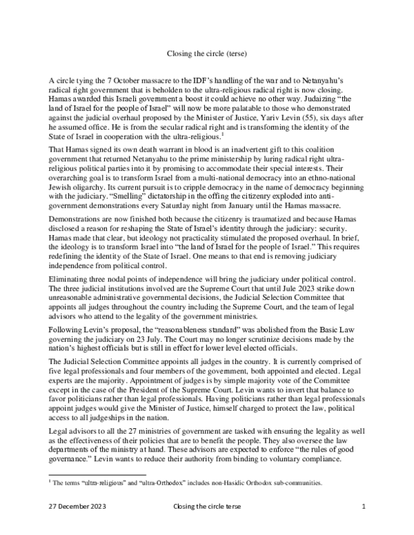 (PDF) Closing the circle (terse)