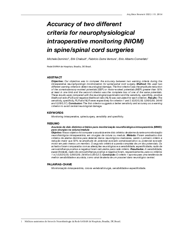 (PDF) Accuracy of two different criteria for neurophysiological intraoperative monitoring (NIOM ...
