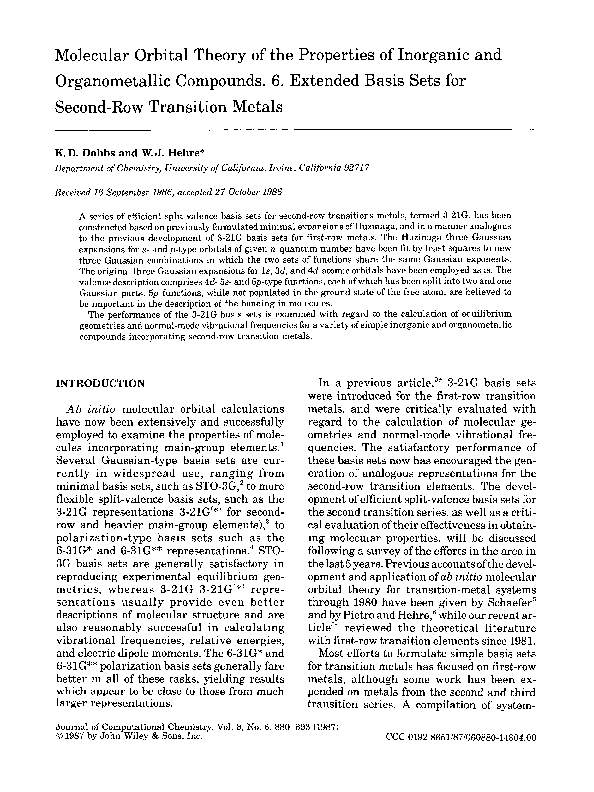 (PDF) Molecular orbital theory of the properties of inorganic and ...