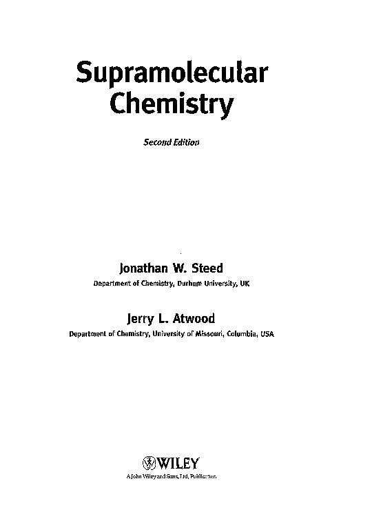 (PDF) Supramolecular Chemistry