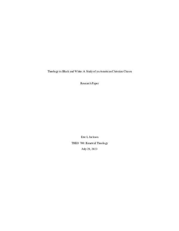 (DOC) Theology in Black and White: A Study of an American Christian ...