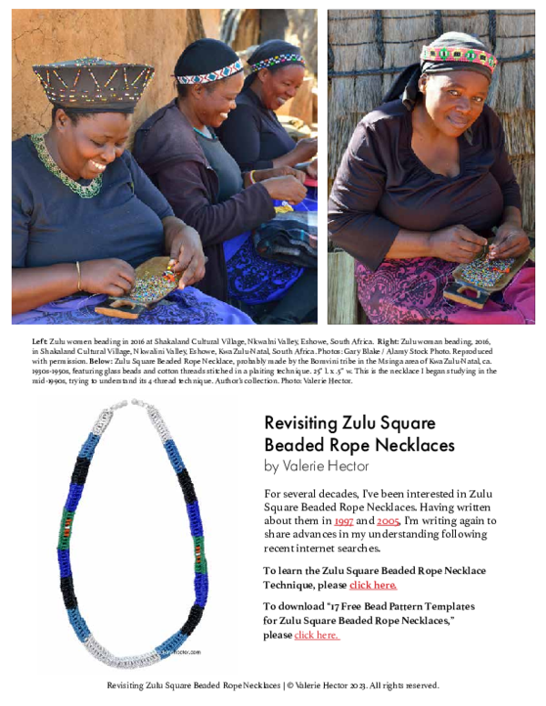 (PDF) Revisiting Zulu Square Beaded Rope Necklaces