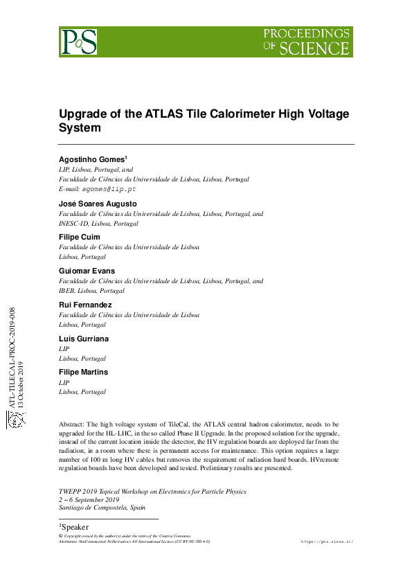 (PDF) Upgrade of the ATLAS Tile Calorimeter High Voltage System