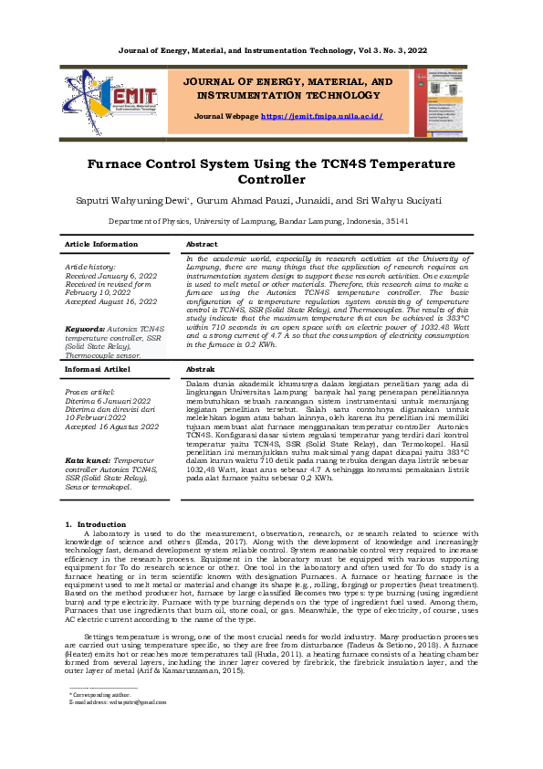 (PDF) TCN4S-Based Furnace Control System Design