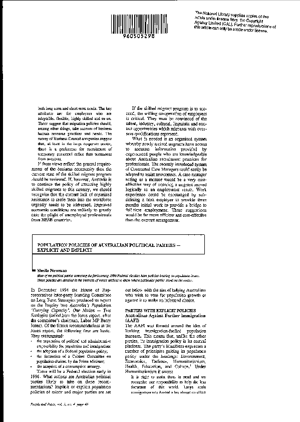 (PDF) Population policies of Australian political parties: explicit and ...