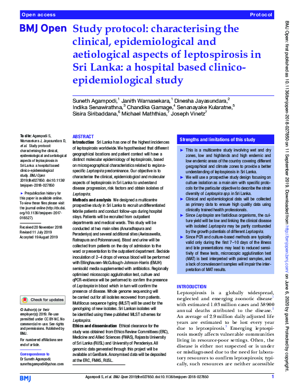 (PDF) Study protocol: characterising the clinical, epidemiological and aetiological aspects of ...