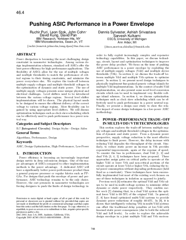 (PDF) Pushing ASIC Performance in a Power Envelope