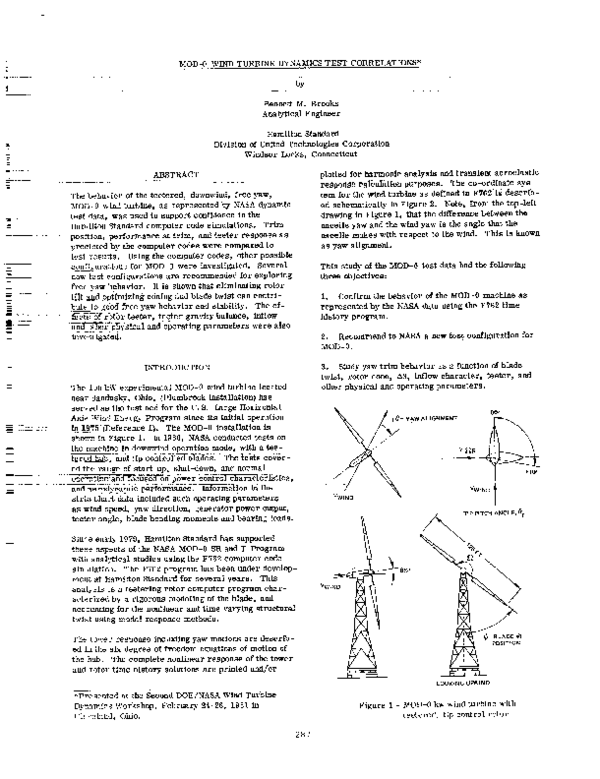 (PDF) MOD-0 wind turbine dynamics test correlations