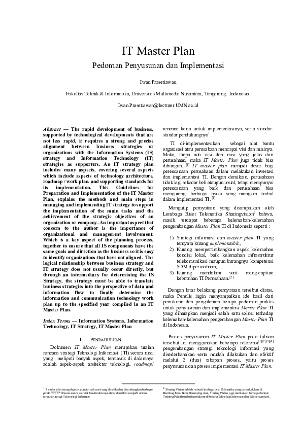 (PDF) IT Master Plan