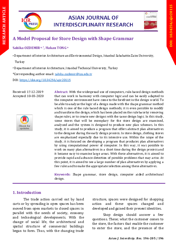 (PDF) A Model Proposal for Store Design with Shape Grammar
