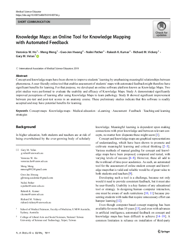 (PDF) Knowledge Maps: an Online Tool for Knowledge Mapping with ...