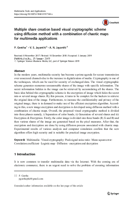 (PDF) Multiple share creation based visual cryptographic scheme using diffusion method with a ...