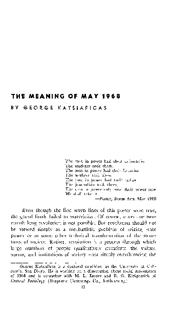 (PDF) The Meaning of May 1968