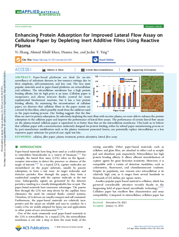 (PDF) Enhancing Protein Adsorption for Improved Lateral Flow Assay on ...