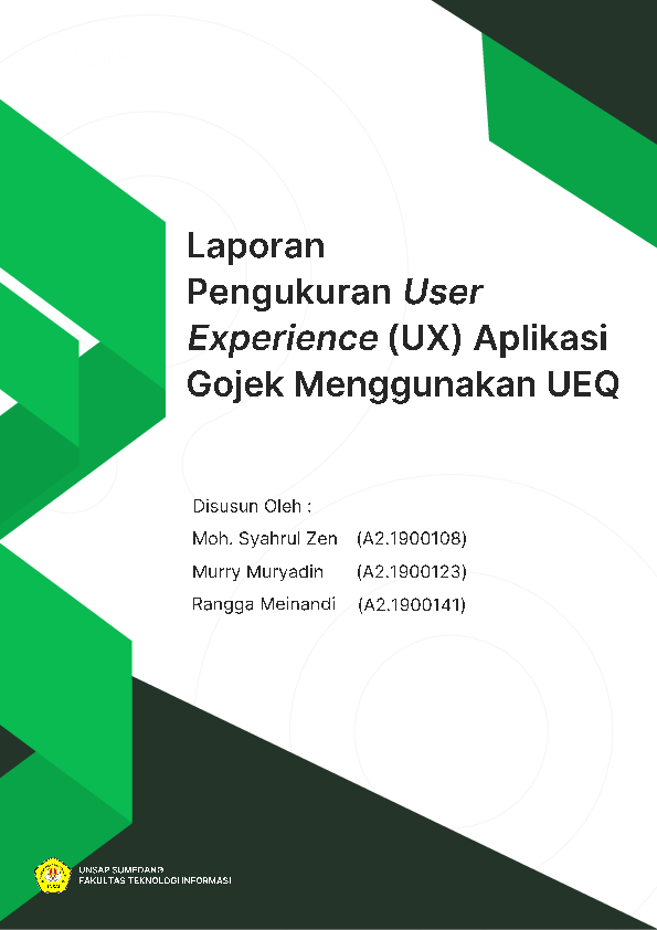 (PDF) LAPORAN PENGUKURAN USER EXPERIENCE UX APLIKASI GOJEK MENGGUNAKAN UEQ
