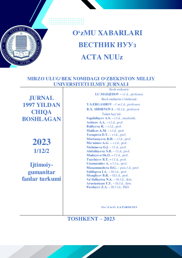 (PDF) O'zMU XABARLARI